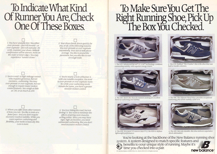 Retro Ad From March 1989, New Balance Lineup – The Runner's Shop